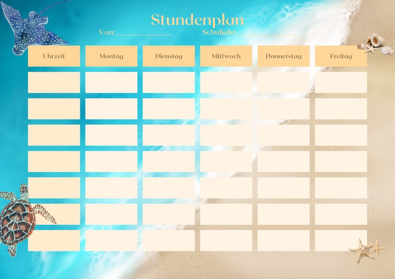 Digital Timetable Printable for School Children and - Etsy