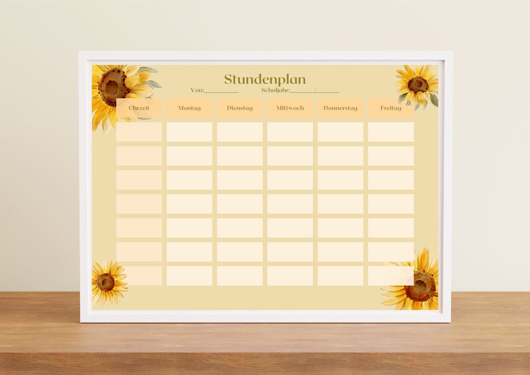 Digital Timetable Printable for School Children and - Etsy