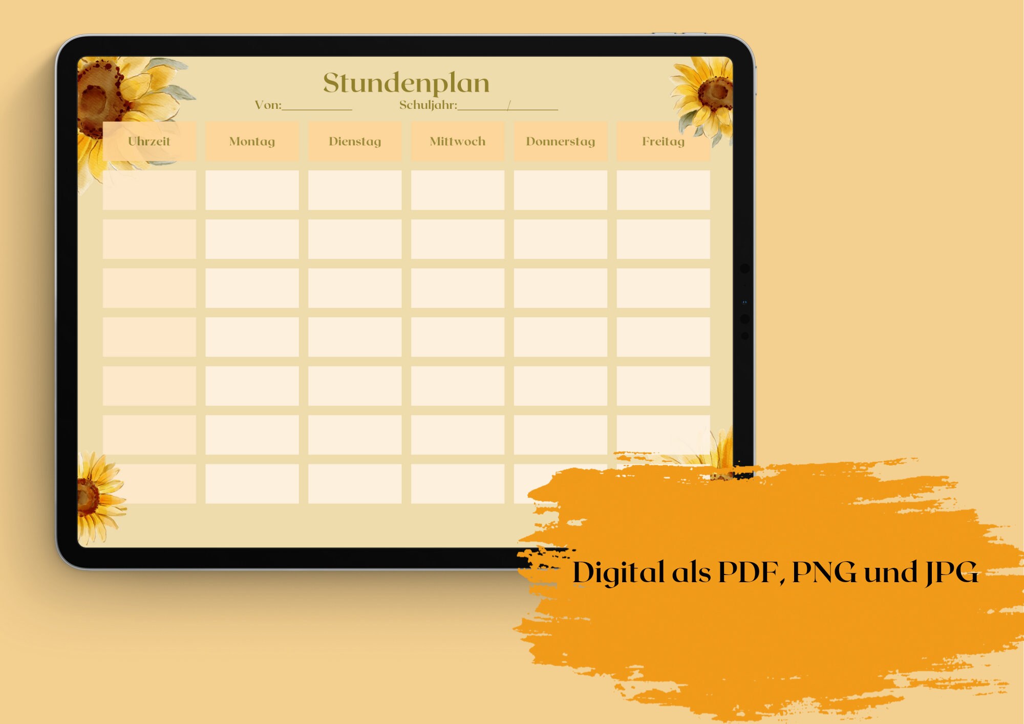 Digital Timetable, Printable, for School Children and Students, School ...