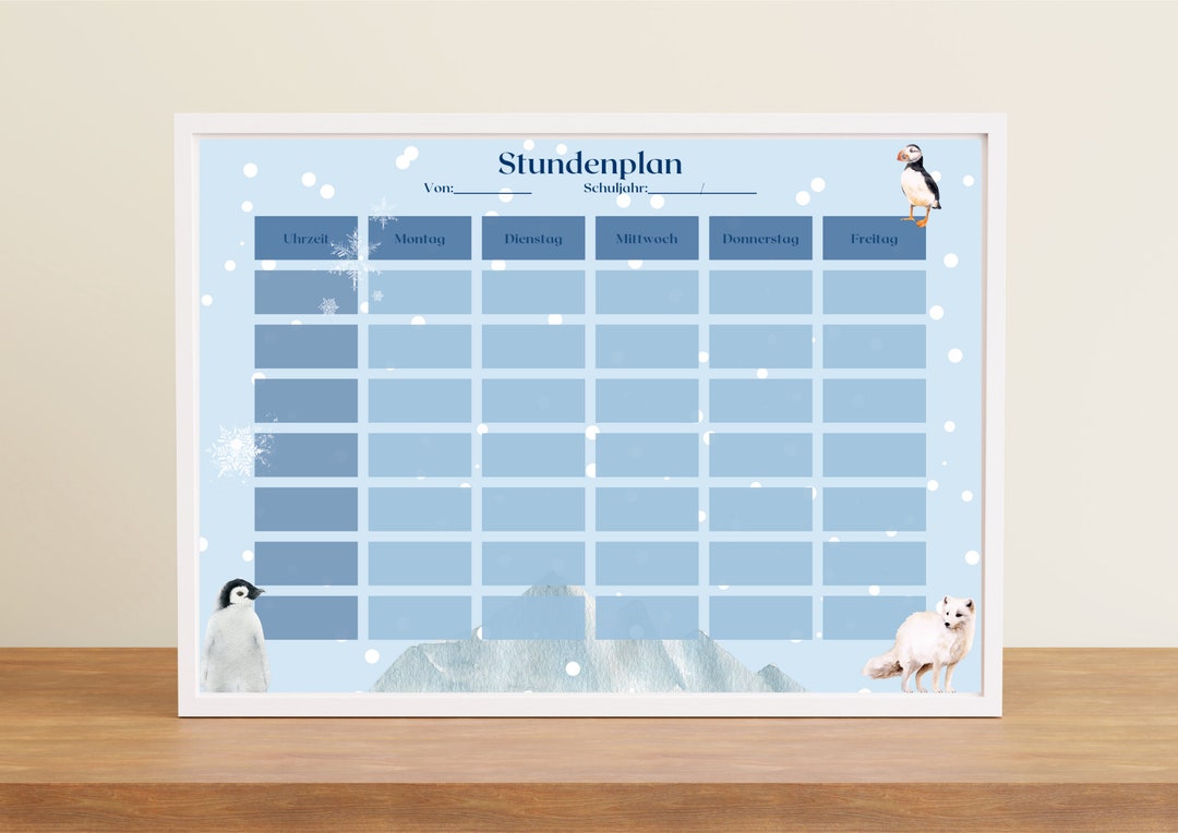 Digital Printable Timetable for School Children and Students, School ...