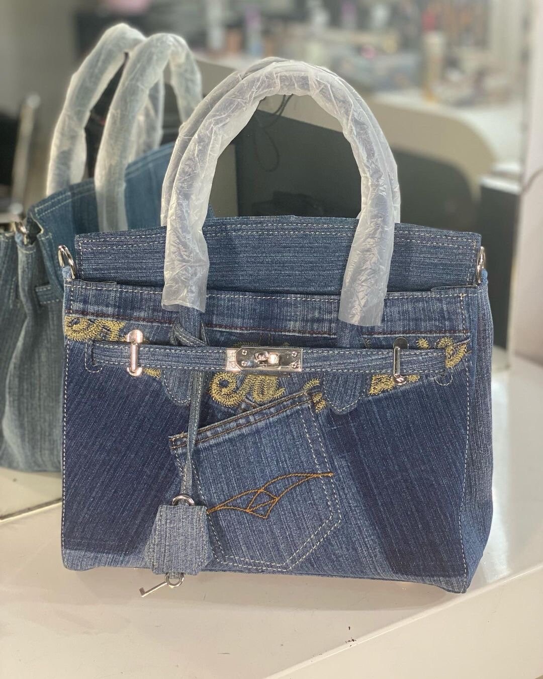 Hand Pocket Denim Bag Fashion Designer Custom Bag Crossbody - Etsy ...