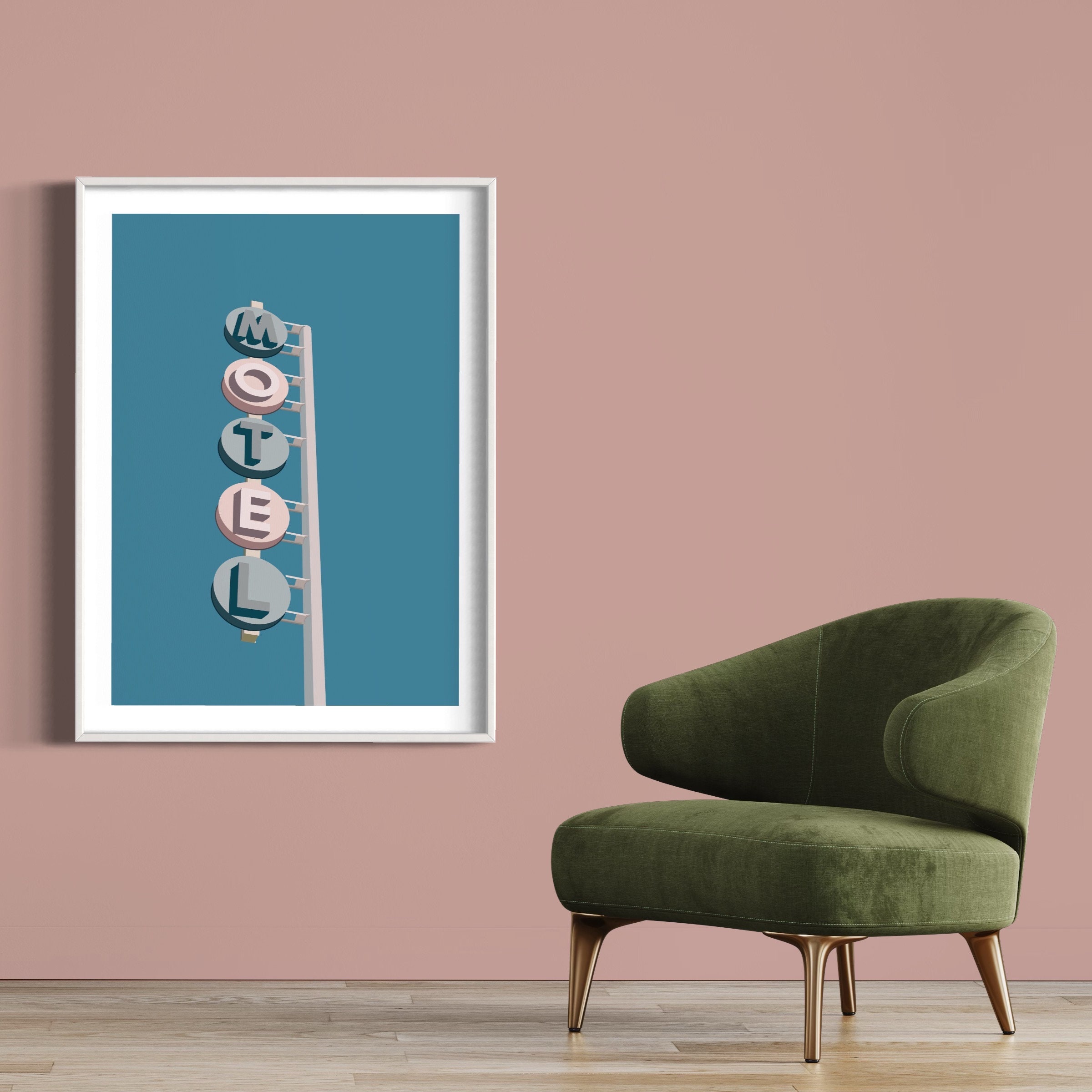 Digital Artwork | Retro Motel Sign | Instant Download | Digital Print ...