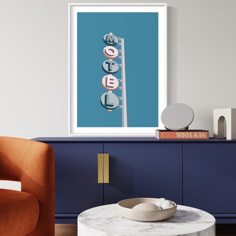 Digital Artwork | Retro Motel Sign | Instant Download | Digital Print ...