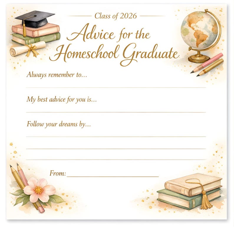 Homeschool Graduation Cards Printable — 12 Interactive Memory Cards - Etsy