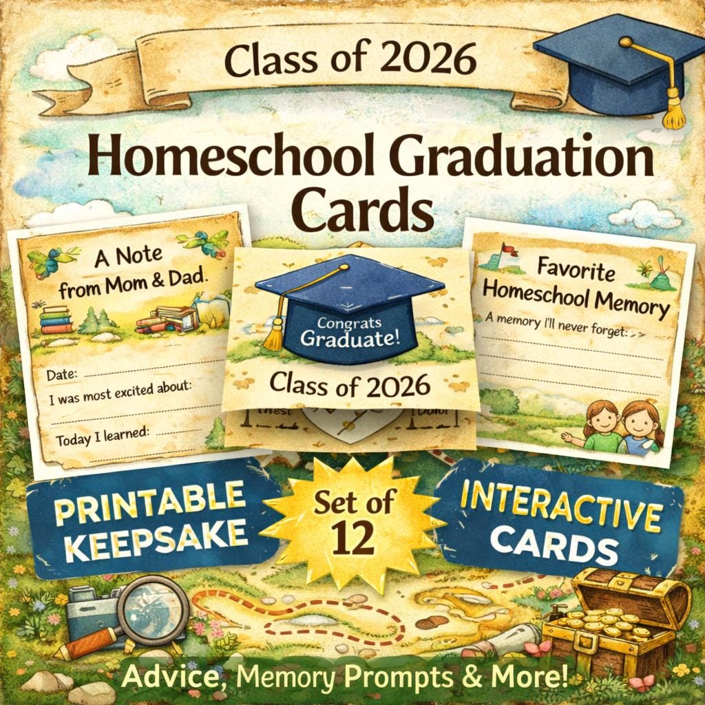 Homeschool Graduation Cards Printable — 12 Interactive Memory Cards - Etsy