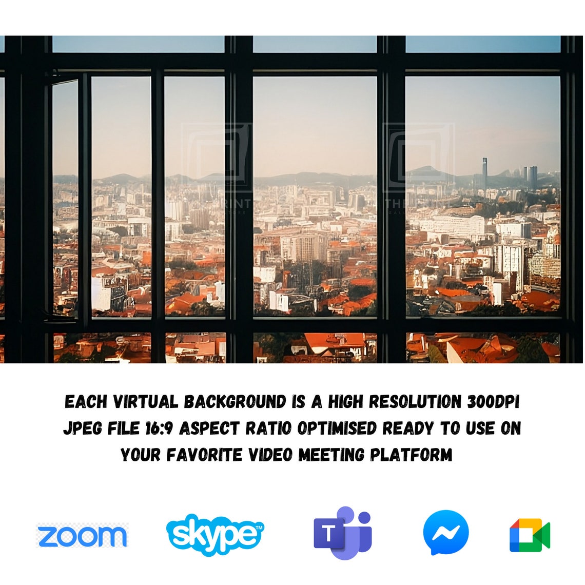 Urban City View | Zoom Virtual Backgrounds | Backdrop | Office ...