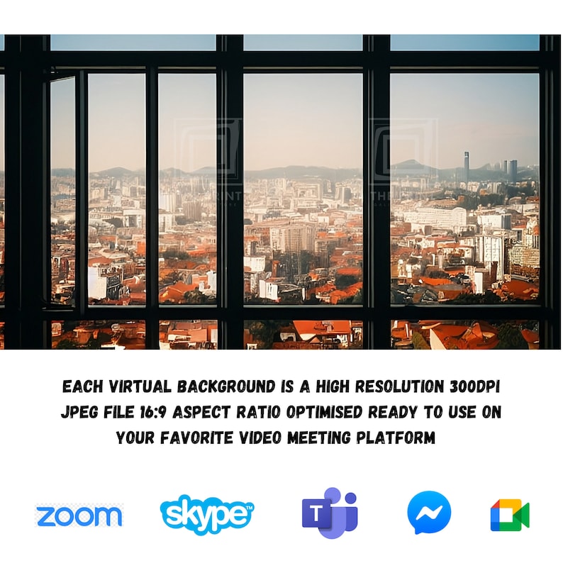 Urban City View | Zoom Virtual Backgrounds | Backdrop | Office ...