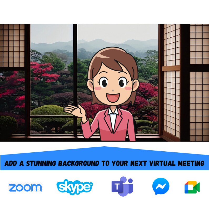 Japanese Garden | Zoom Virtual Backgrounds | Backdrop | Office ...