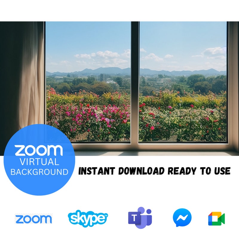 Zoom Background Window Garden Backdrop - Etsy