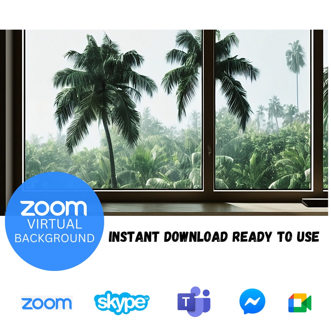 Tropical Rain | Zoom Virtual Backgrounds | Backdrop | Office Background ...