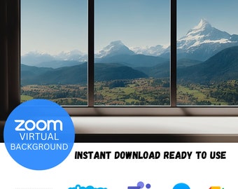 Rustic Home Office in Mountains | Zoom Backgrounds | Virtual Backdrop ...