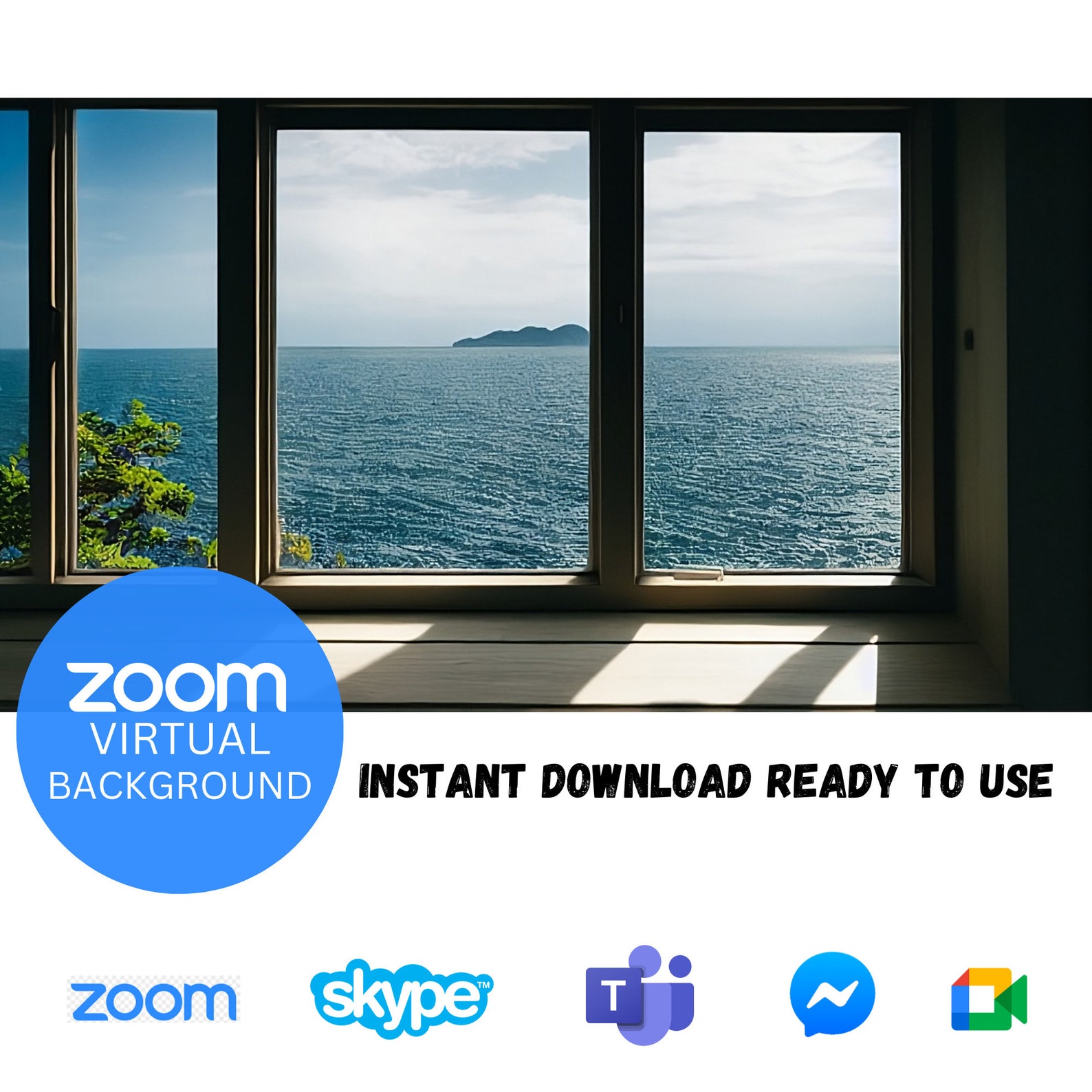 Island View | Zoom Virtual Backgrounds | Backdrop | Office Background ...