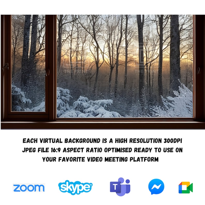 Winter Woodland Ice Snow | Zoom Virtual Backgrounds | Backdrop | Office ...