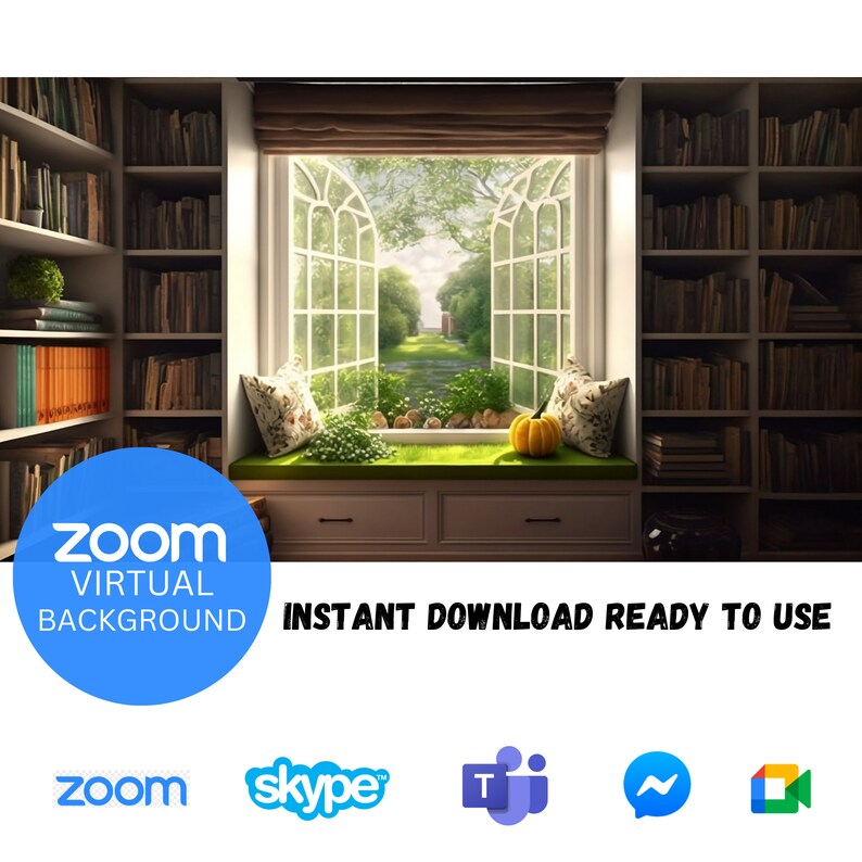 Storybook Fantasy Study Zoom Virtual Backgrounds Backdrop Office ...