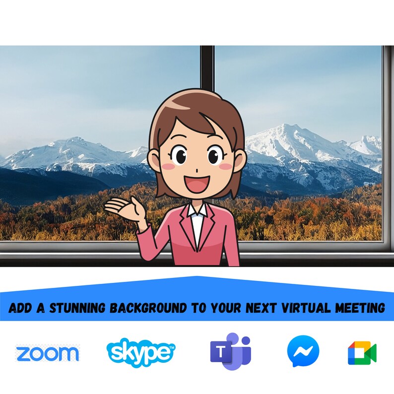 Alpine Snow Mountain | Zoom Virtual Backgrounds | Backdrop | Office ...