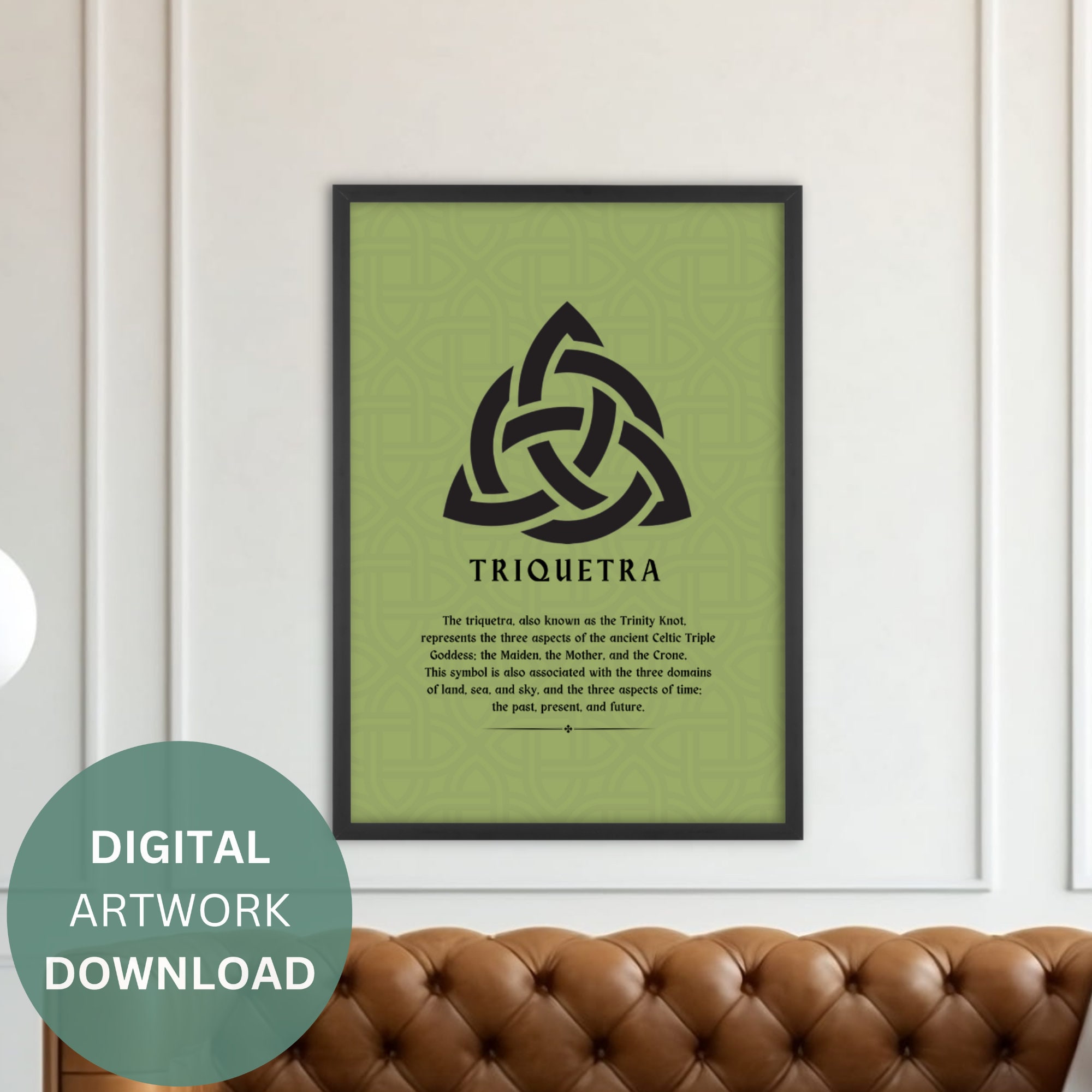 Celtic Symbol Printable Wall Art. the Triquetra Trinity Knot, Ancient ...