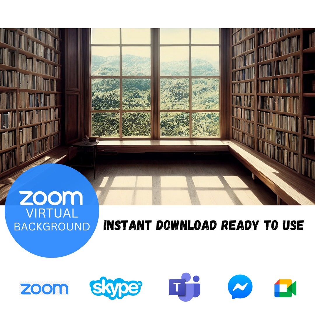 Library Study Fantasy | Zoom Virtual Backgrounds | Backdrop | Office ...