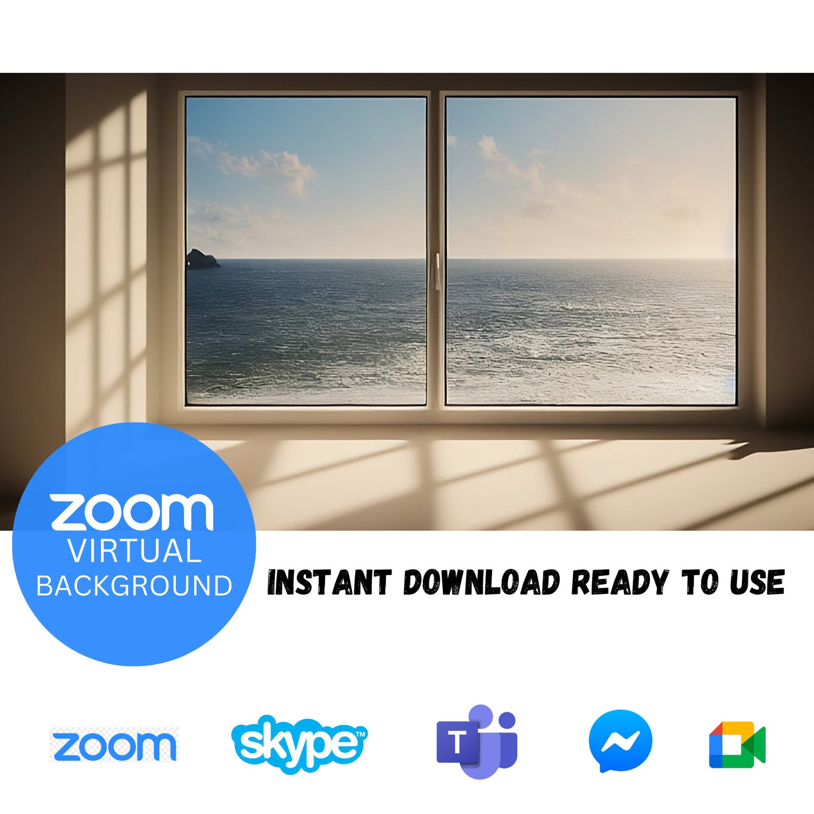 Ocean View | Zoom Virtual Backgrounds | Backdrop | Office Background ...