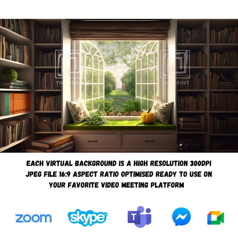 Storybook Fantasy Study Zoom Virtual Backgrounds Backdrop Office ...