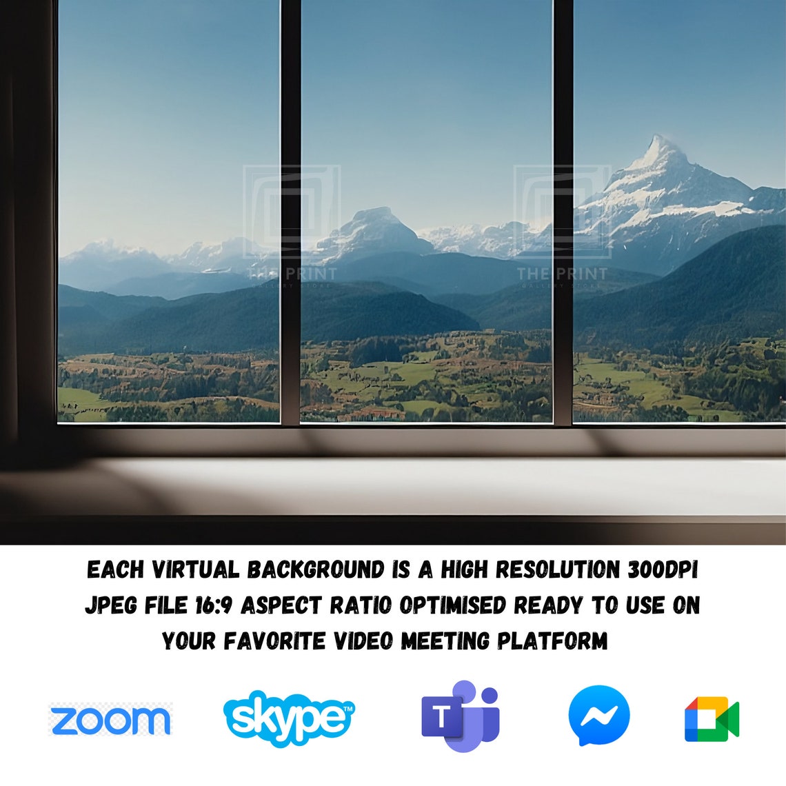 Swiss Mountains Zoom Virtual Backgrounds Backdrop Office Background ...