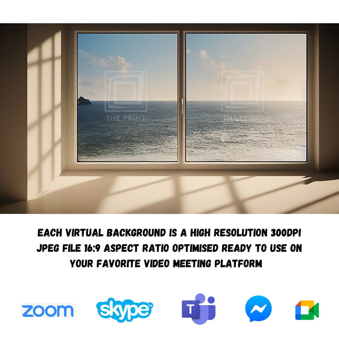 Ocean View | Zoom Virtual Backgrounds | Backdrop | Office Background ...
