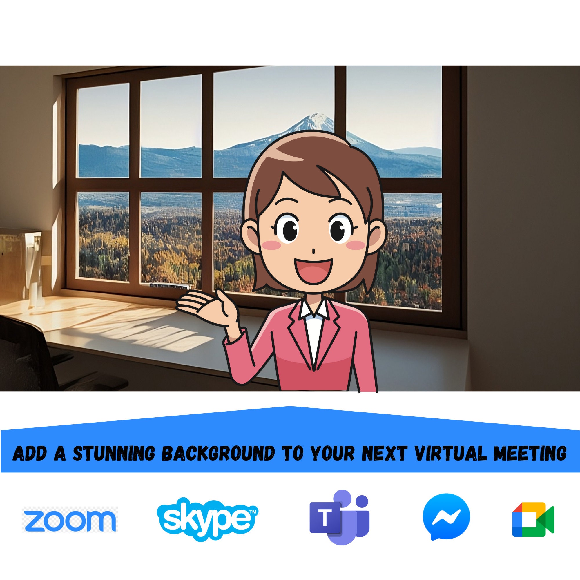 Snow Mountain View | Zoom Virtual Backgrounds | Backdrop | Office ...