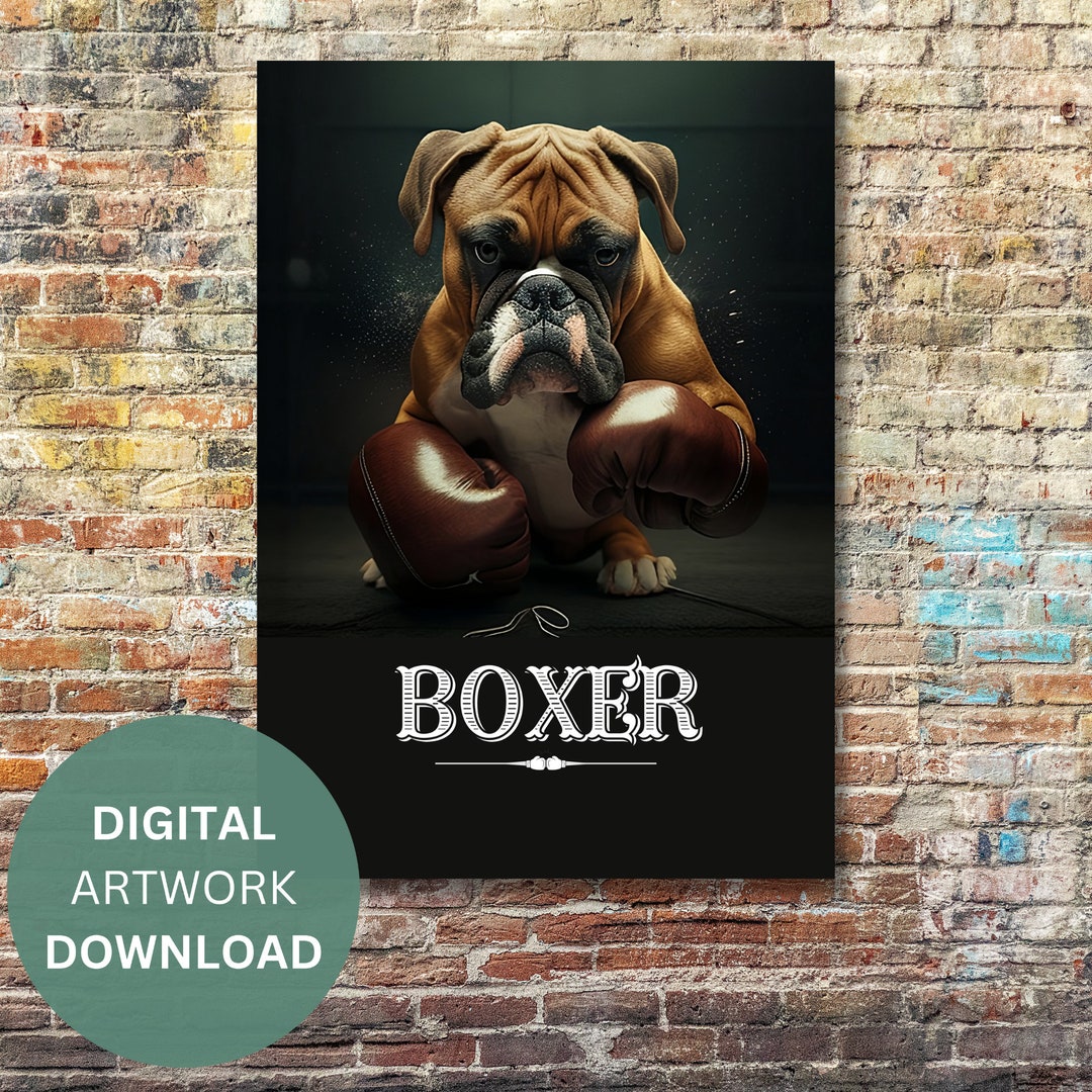Boxer Dog Boxing Gloves Gym. Dog Lovers, K9, Fitness, Animal Prints ...