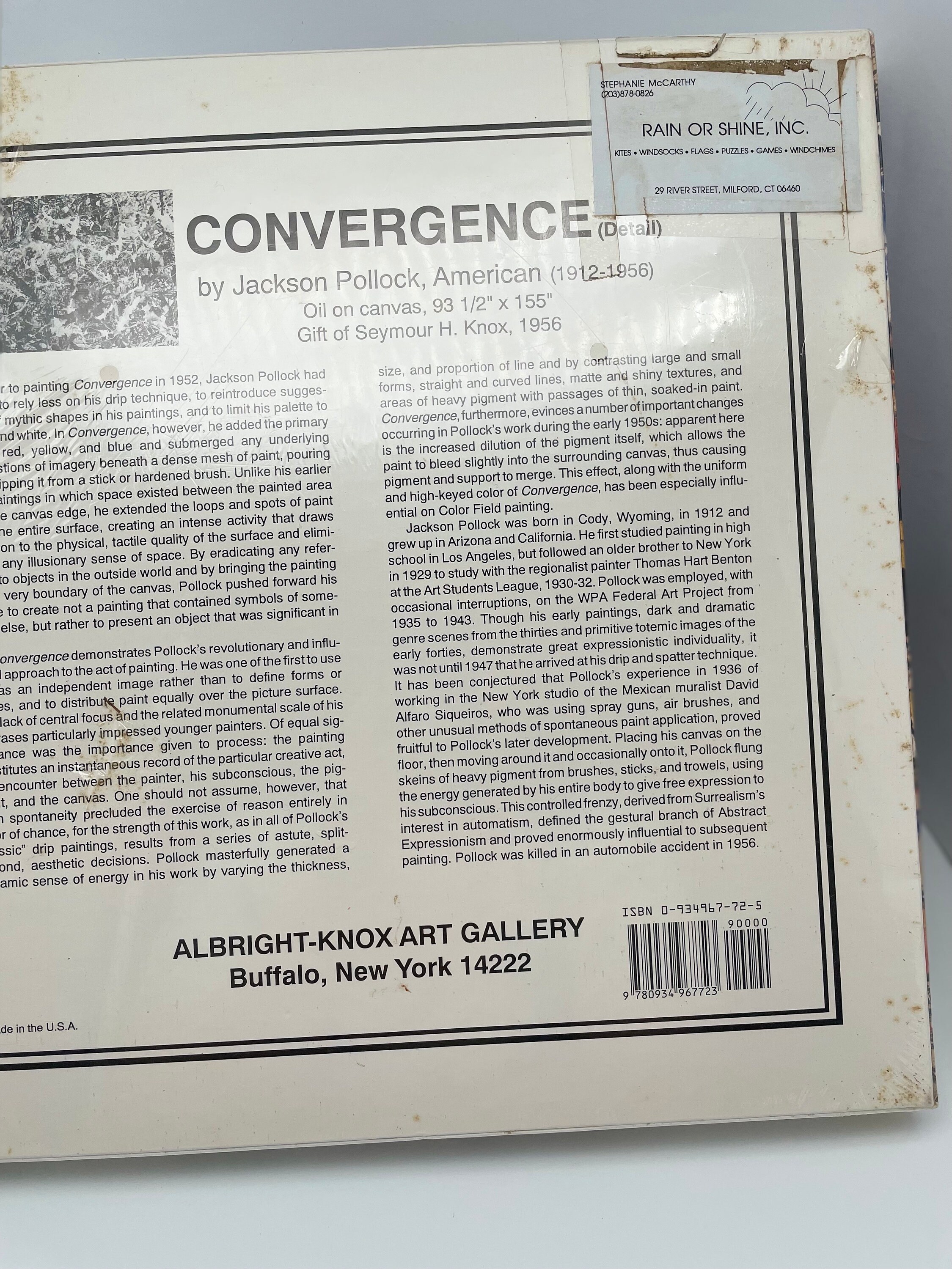 Vintage Jackson Pollock Puzzle “convergence” - Etsy