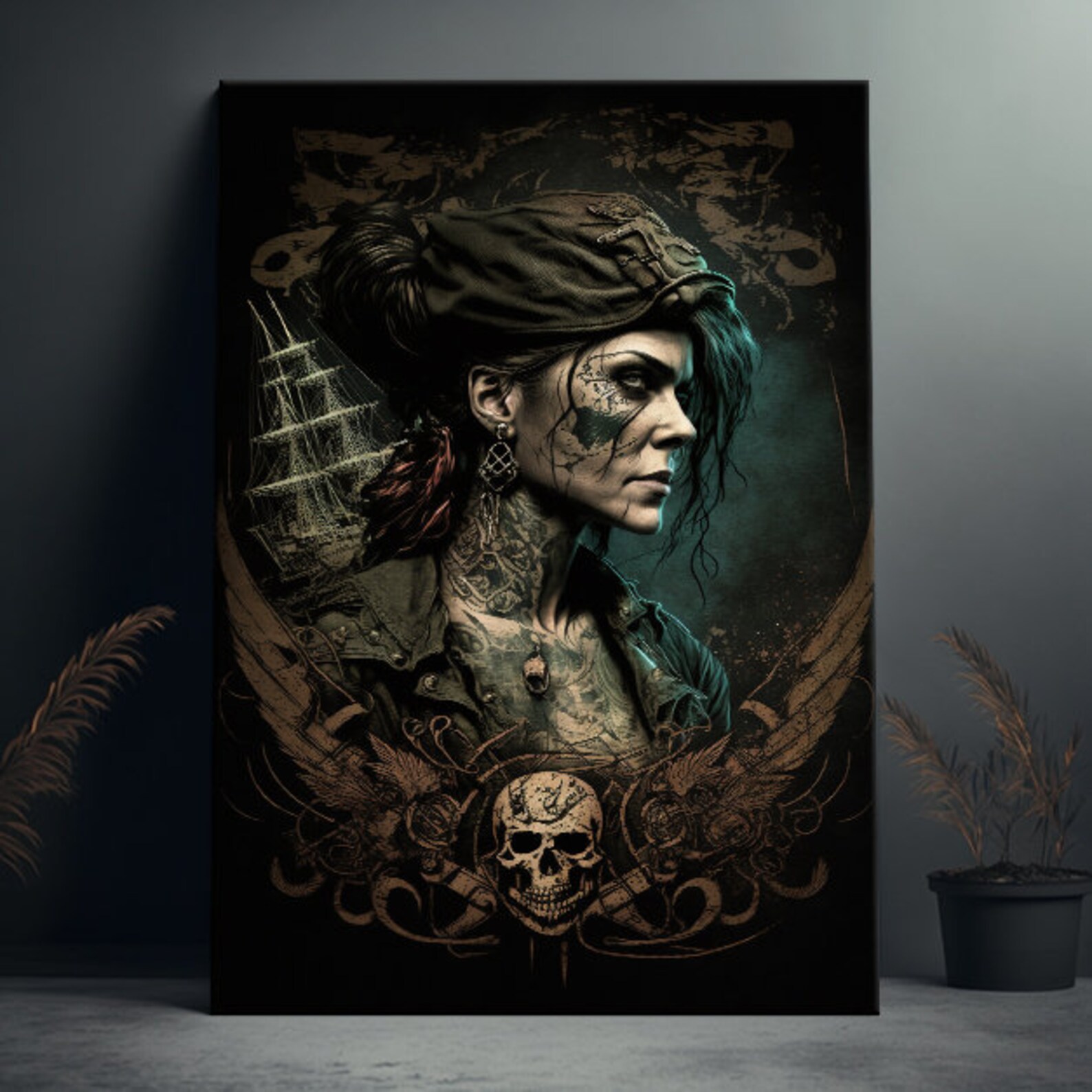 Woman Pirate Poster, Wall Art, Instant Download Printable Home Decor ...