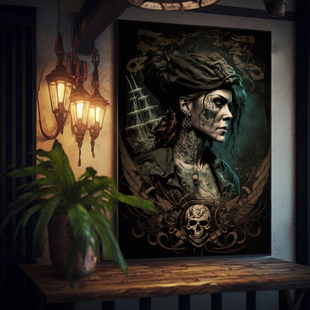 Woman Pirate Poster, Wall Art, Instant Download Printable Home Decor ...