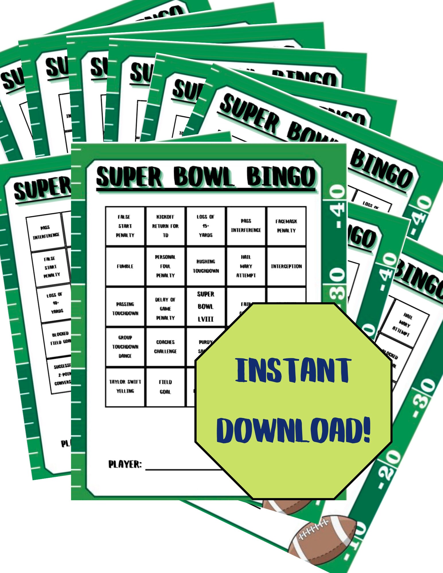 Super Bowl 2024 Downloadable Game Pack Bingo, Prop Bets, Superlatives ...