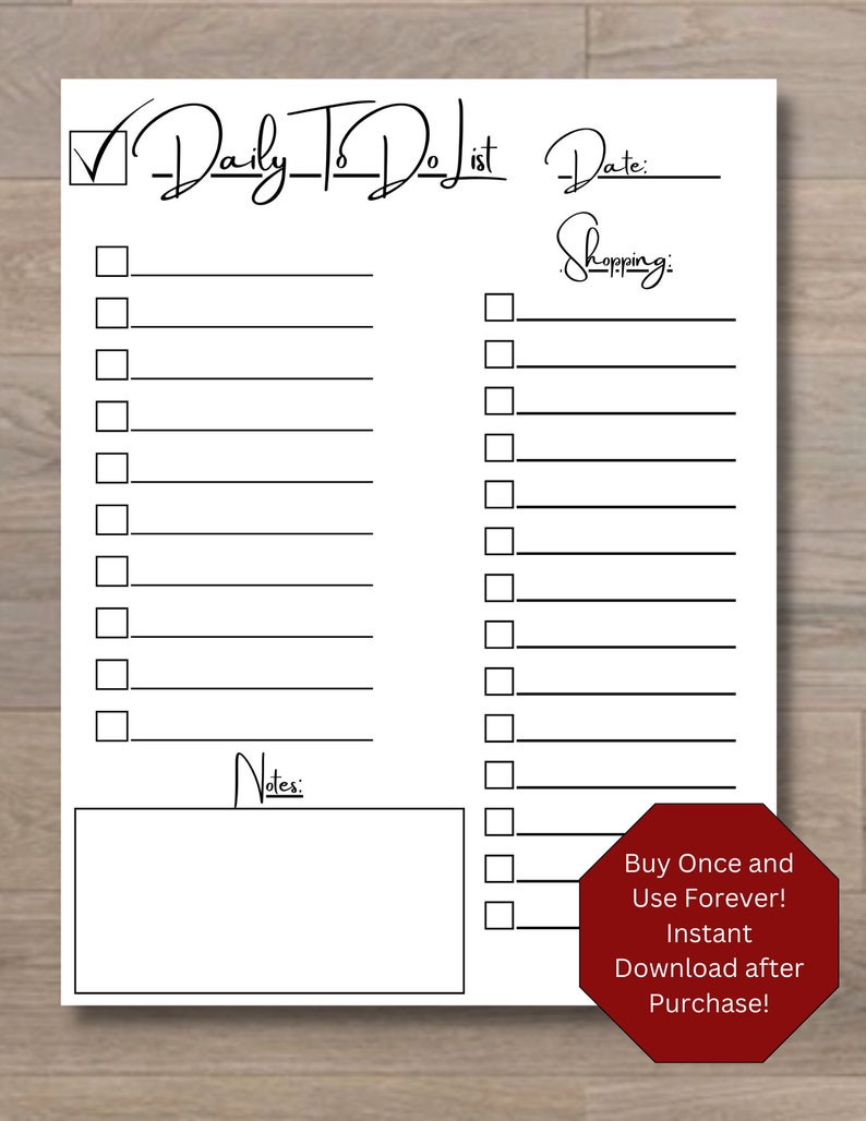 To Do Lists (2 Daily and 2 Weekly) - Etsy