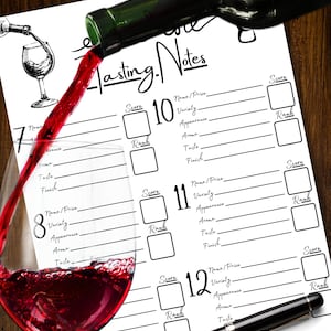Wine Tasting Notes Scorecard - Etsy