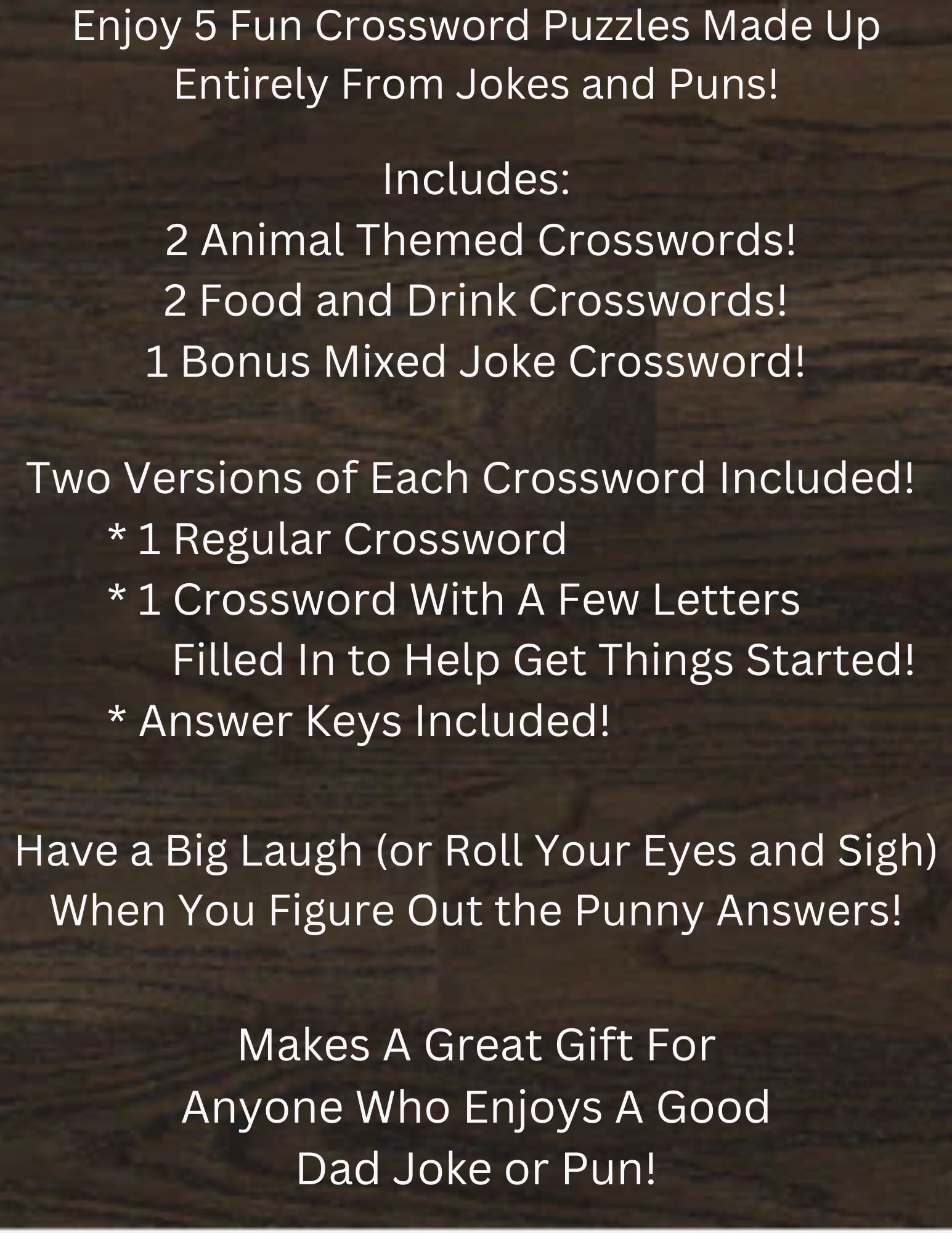 5 Punny Crossword Puzzles - All the Clue and Answers Are Themed Jokes ...