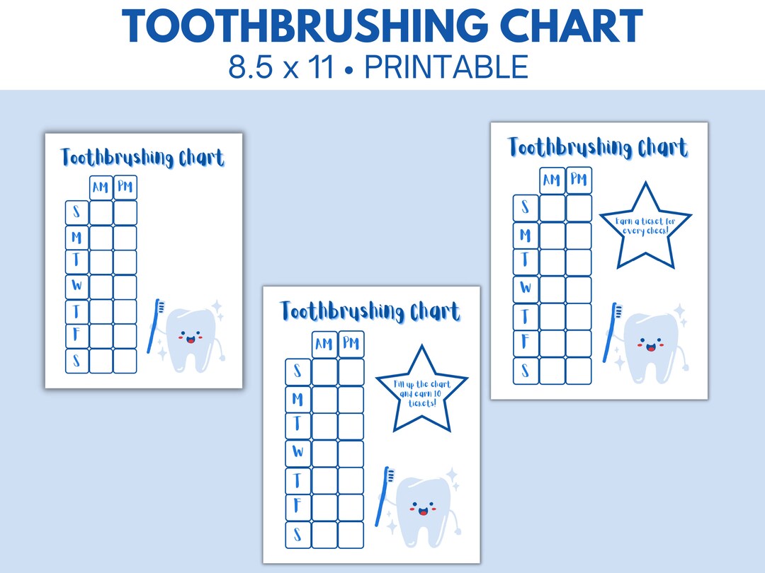 Tooth Brushing Chart - Etsy