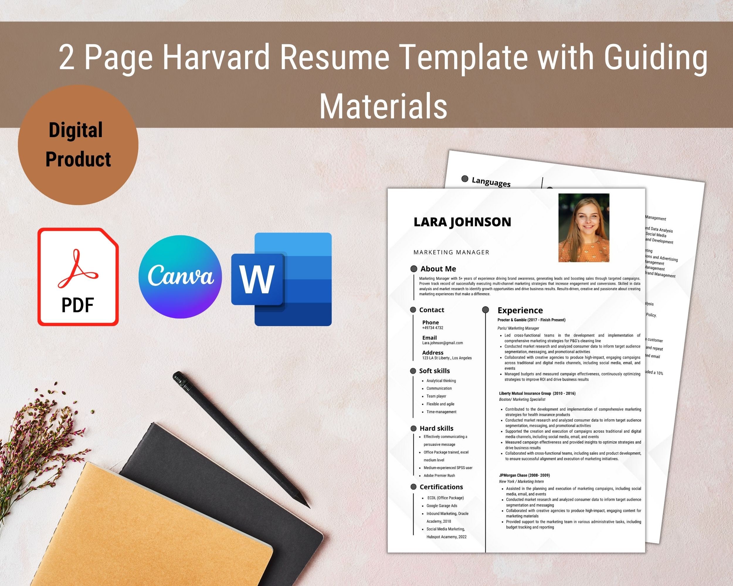 Modern Resume Template Word 2 Pages CV Template Teacher Resume Nurse ...