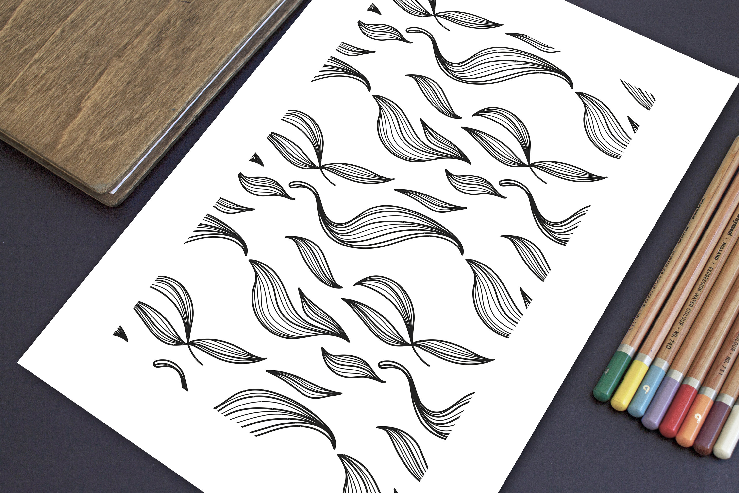 Drawing Nature Patterns to Color - Coloring Printable Drawing PDF to ...