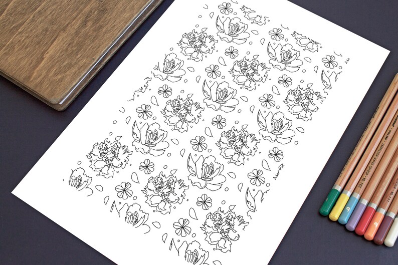 Drawing Nature Patterns to Color - Coloring Printable Drawing PDF to ...