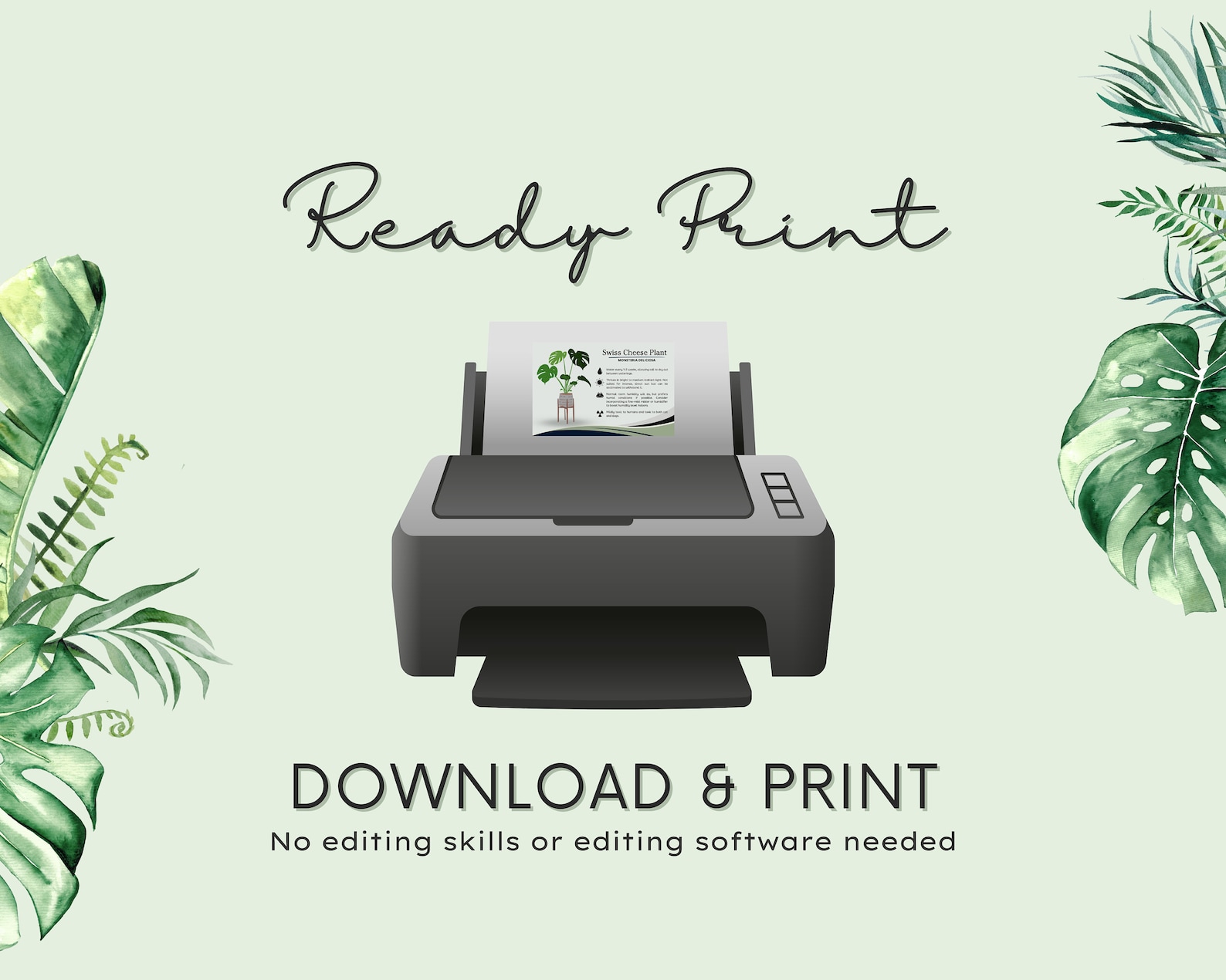 Golden Pothos Plant Care Card Template, Devil's Ivy Plant Tag, How to ...