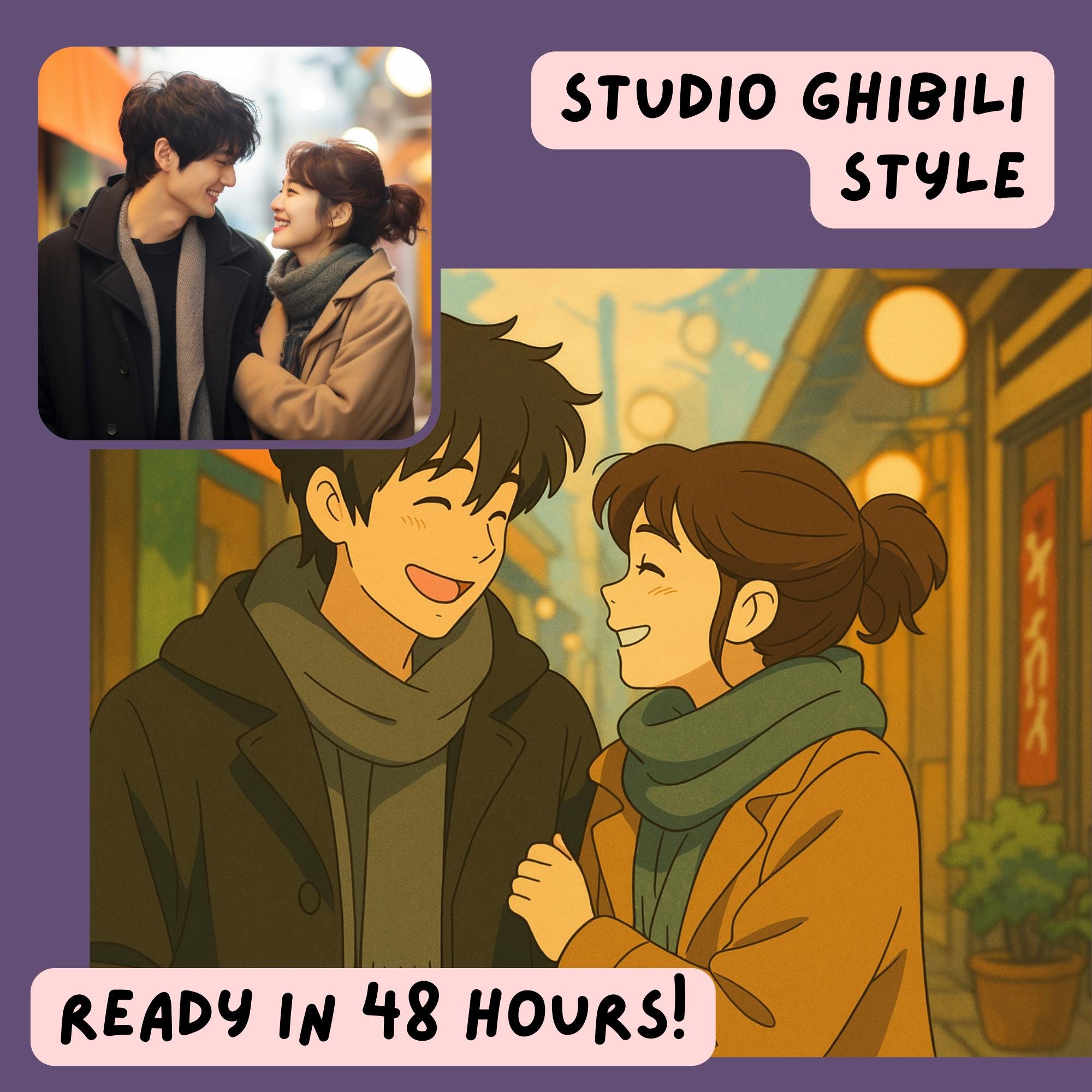 Custom Studio Ghibli Style Portrait – Anime Illustration From Photo ...