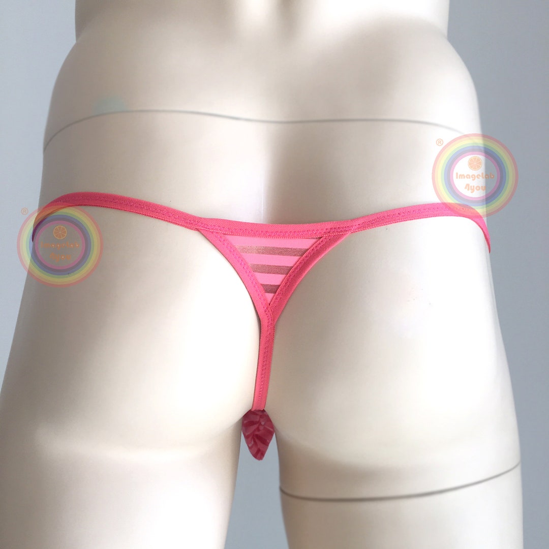 Pink Striped Mens Thong Low Rise G-string FULL COVERAGE - Etsy