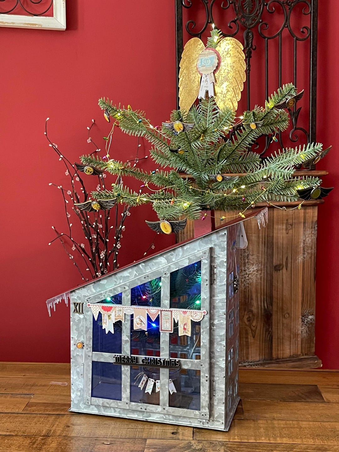 12 Angels Drumming From the 12 Tree-houses of Christmas Handmade Art ...