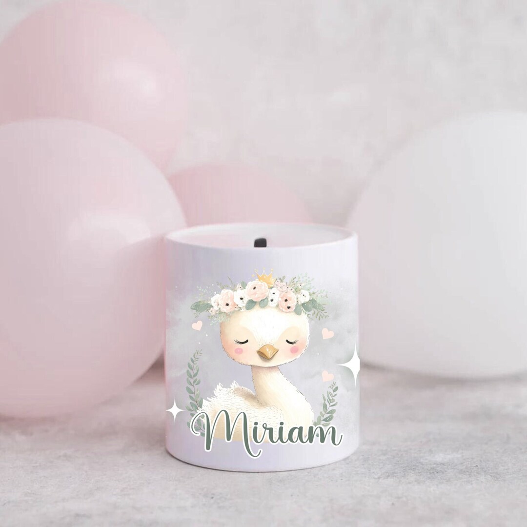Money Box With Name / Child Money Box / Personalized Money Box / Swan ...