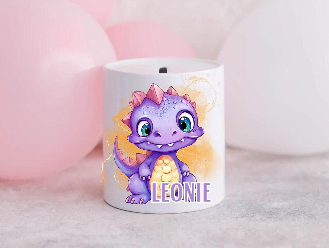 Spardose mit Name / Spardose Kind / Spardose Personalisiert / Spardose Dino / Geldgeschenk Kind ...