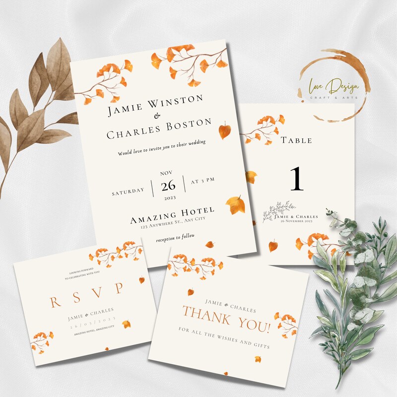 Wedding Invitation Autumn - Etsy