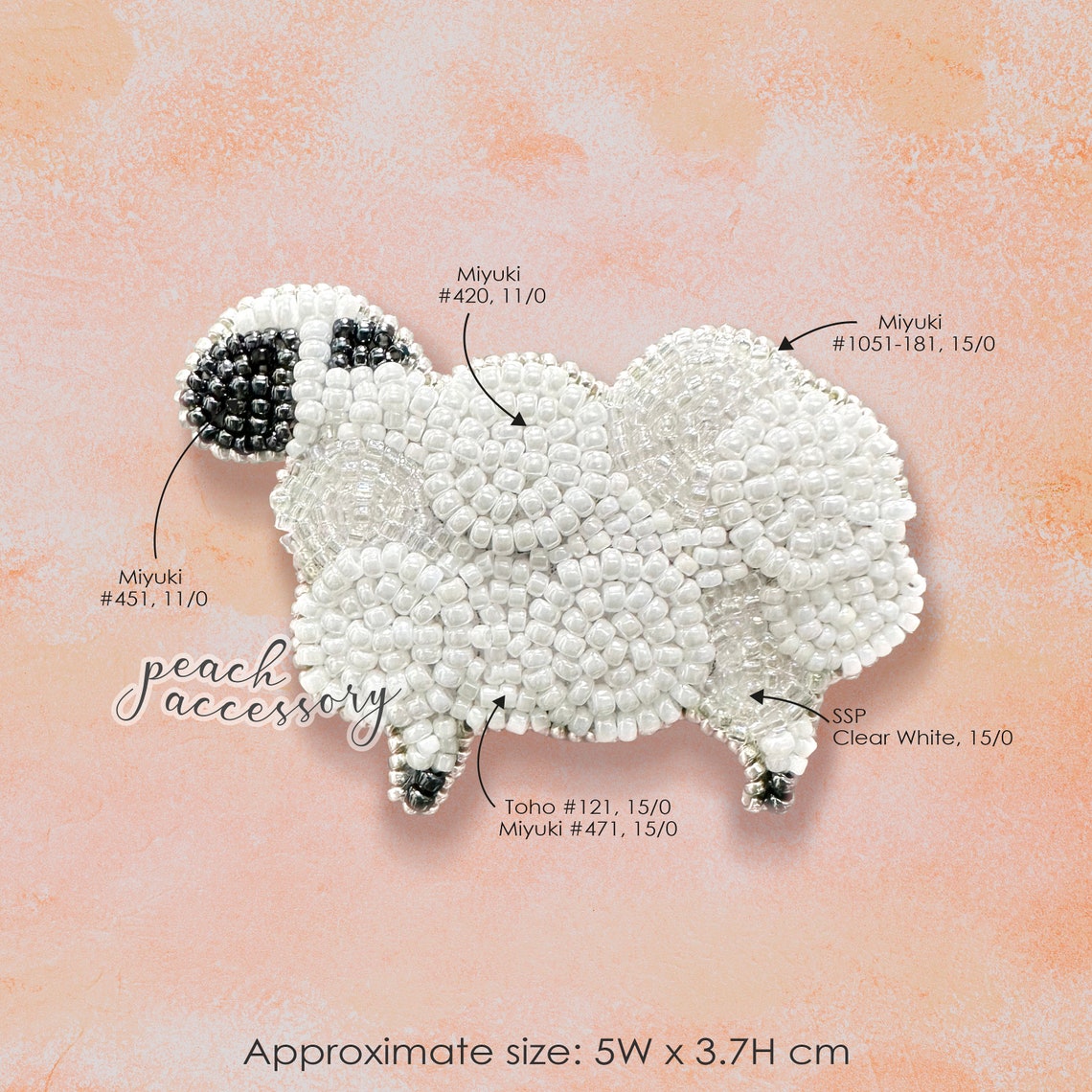 Sheep Brooch / Lamb Brooch beaded Brooch - Etsy
