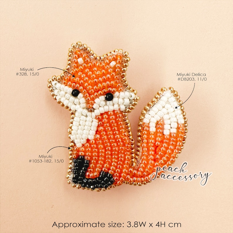 Fox Brooch (beaded Brooch) - Etsy