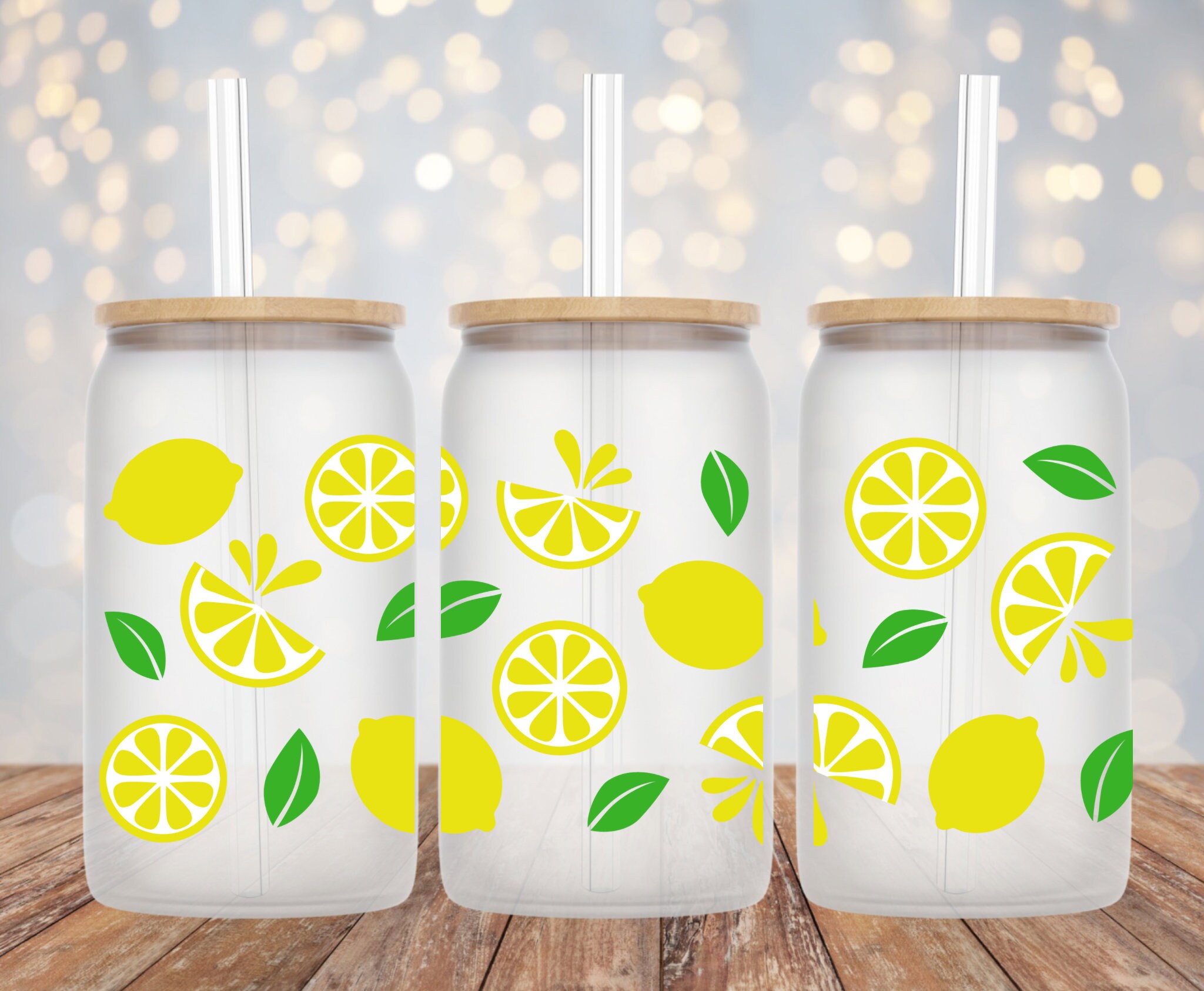 Clear Lemon Glass Tin, Lemonade Lover, Lemon Art, Lemonade Glass Decal ...