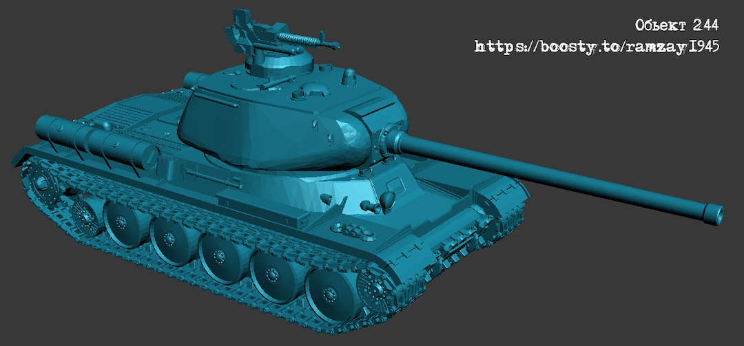 Ww2 Tank Object 244 85mm 15mm & 1:72 Scale - Etsy