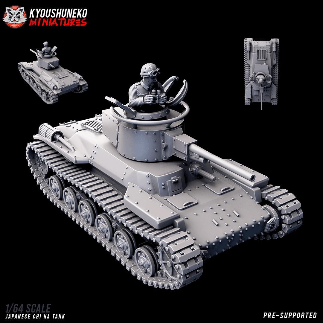 Ww2 Japanese Chi HA TANK 1.72 28mm 32 Mm - Etsy